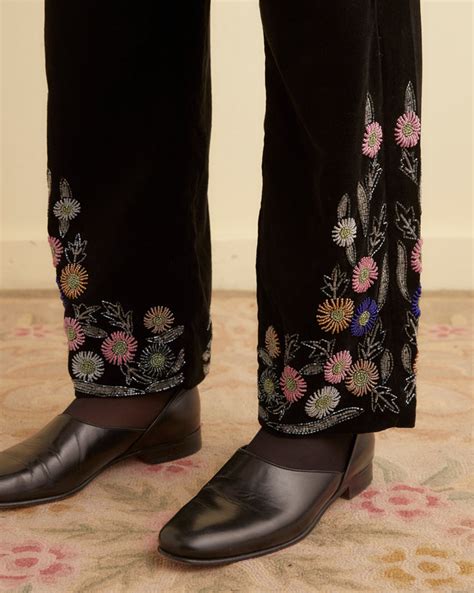 Beaded Noon Flower Trousers Bode