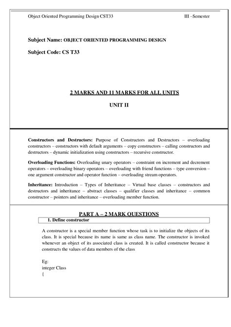 Object Oriented Programming Design Cs T33 Stuvia Us