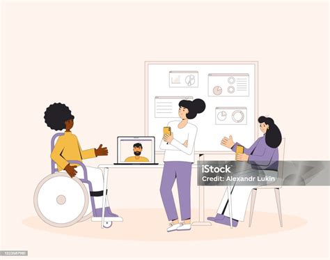 비즈니스 미팅브레인스토밍 프로젝트에 협력하는 다양한 전문가 그룹 팀워크 그들의 시작 아이디어에 대해 이야기하는 동료 다문화주의에 대한 스톡 벡터 아트 및 기타 이미지