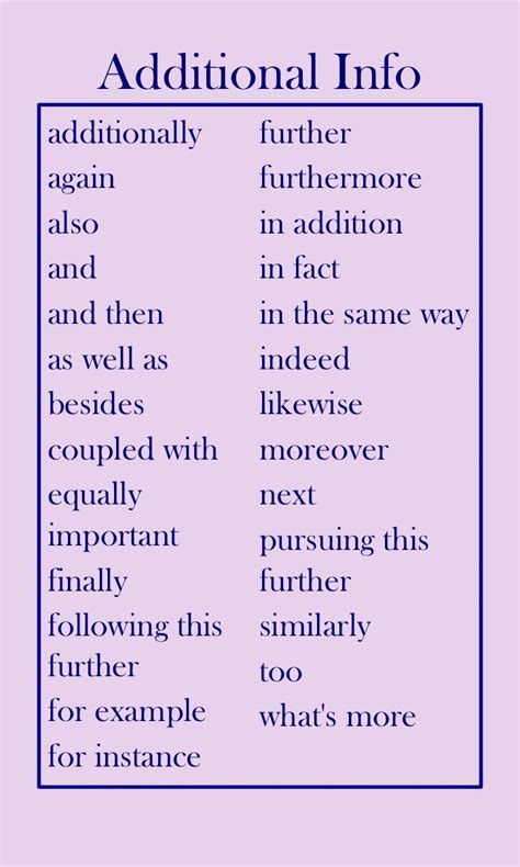 Transition Words Adding Additional Information Transition Words English Writing Skills