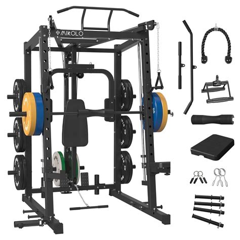 Mikolo Smith Machine 2000lbs Power Cage Squat Rack Chest Fly Station