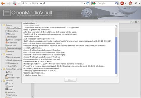 Screenshots Openmediavault