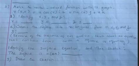 solved match the vector valued function with its graph