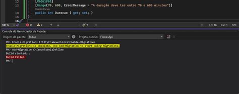 Erro Na GeraÇÃo Da Migration Net 6 Criando Uma Web Api Alura