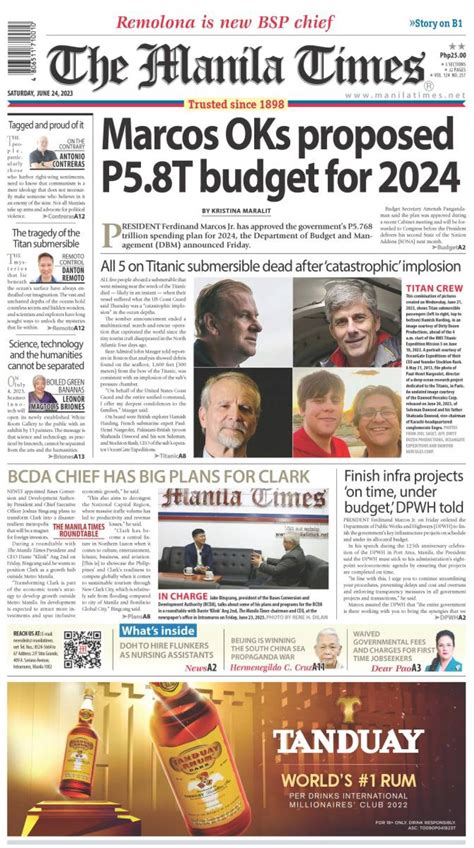 The Manila Times Front Page June 24 2023 The Manila Times