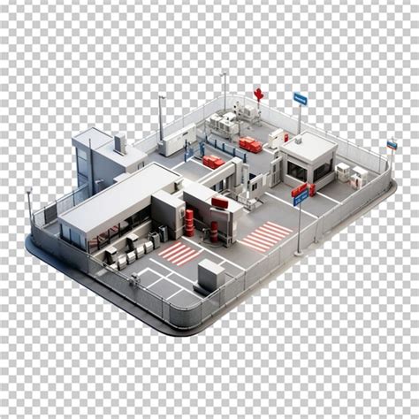 Premium PSD Security Checkpoint Model On White Background