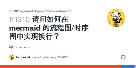 请问如何在 Mermaid 的流程图时序图中实现换行？ · Issue 1310 · Shd101wyymarkdown Preview