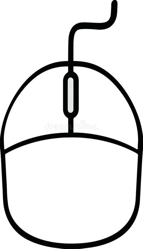 The Drawing Of A White Computer Mouse A Small Hardware Input Device