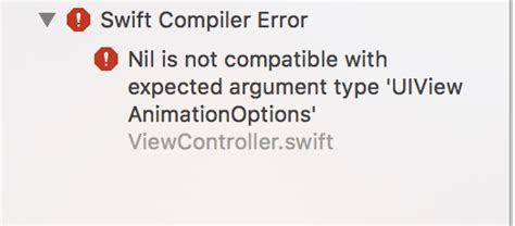Optionsettype Swift 2 Error Nil Is Not Compatible With Expected Argument — Super Easy Apps