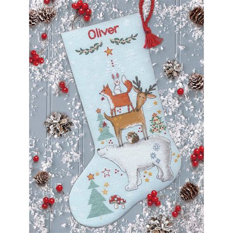 Diy Dimension Secret Santa Face Christmas Eve Cross Stitch Stocking Kit