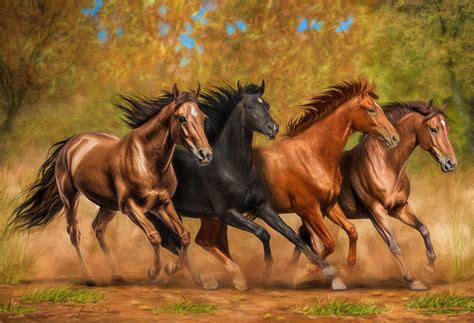 Wild Horses Painting By Jurgen Doelle Fine Art America