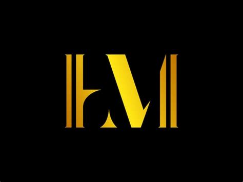Premium Vector Hm Ii Logo On A Black Background