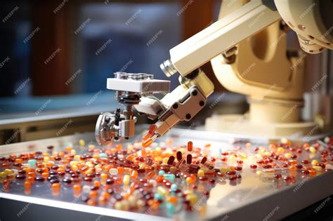 Premium Ai Image High Precision Robotic Arm Sorting Pills Created