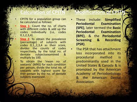 Russells Periodontal Index And Cpitn Probe Pptx