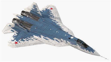 Sukhoi Su 57 Camo Flight 3d Model 3d Molier International