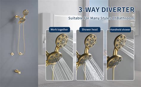 Difeini 2 Handle Shower Faucet Set With Tub Spout Bathtub Shower Faucet