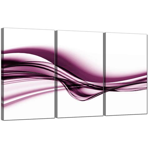 Cheap Abstract Canvas Prints UK Three Part In Plum