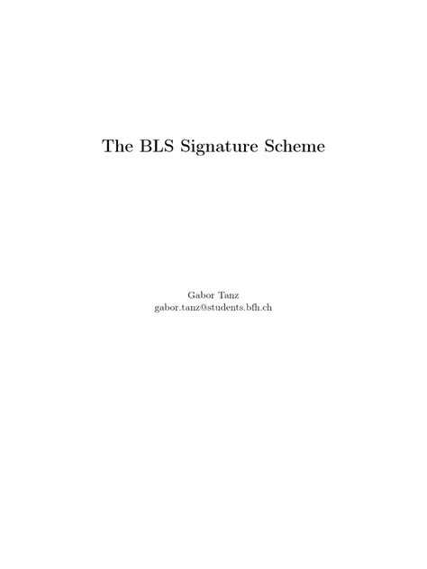 The Bls Signature Scheme Pdf Group Mathematics Public Key