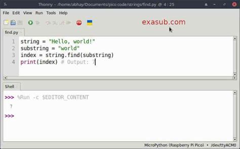 String Manipulation In Micropython On Raspberry Pi Pico Exasub