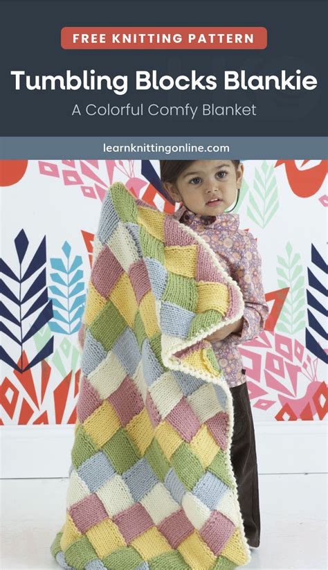 Tumbling Blocks Knit Blankie [free Knitting Pattern] Lko