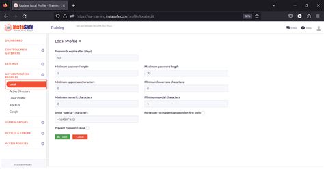 Setting Password Constraints