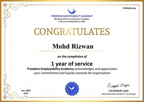 Mohd Rizwan On Linkedin Tenurecertificate Oneyearanniversary Grateful Careermilestone