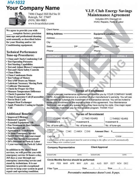 Hvac Service Agreement 029 Hvac Service Agreement Template Preventive