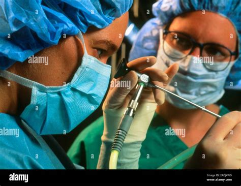 Laparoscopy Surgeon Uses A Laparoscope Type Of Endoscope During A