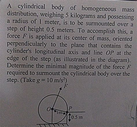 A Cylindrical Body Of Homogeneous Mass Studyx