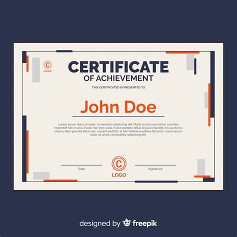 황금 요소와 우아한 인증서 템플릿 무료 벡터