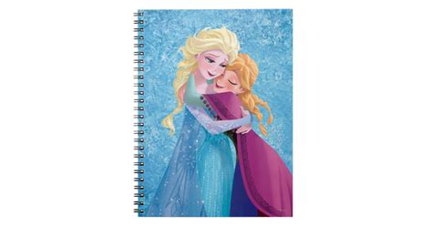 Anna And Elsa Hugging Notebook Zazzle
