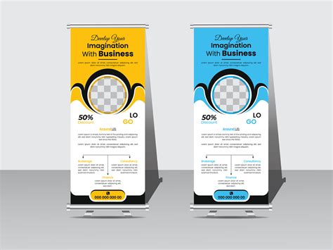 Roll Up Banner Design Template Vertical Abstract Background Pull Up Design Modern Standee