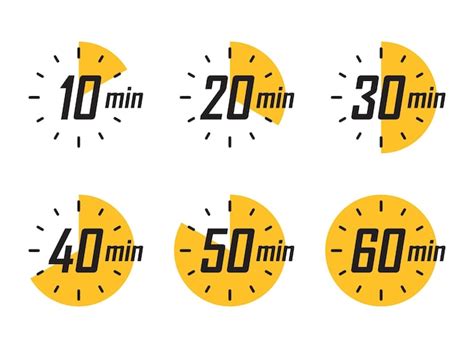 Premium Vector From 10 Minites To 60 Minutes On Stopwatch Icon In Flat Style Clock Face Timer