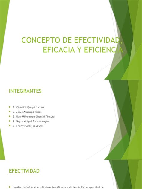 Concepto De Efectividad Eficacia Y Eficiencia Pdf