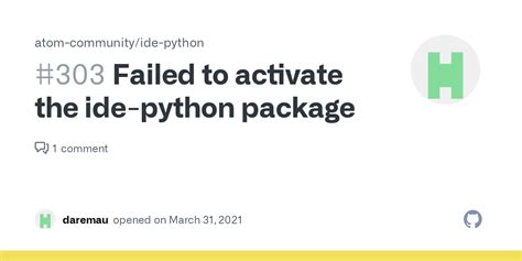 Failed To Activate The Ide Python Package · Issue 303 · Atom Community