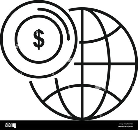 Global Credit Union Icon Outline Style Stock Vector Image Art Alamy