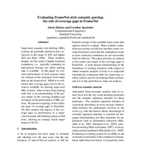 Evaluating Framenet Style Semantic Parsing The Role Of Coverage Gaps