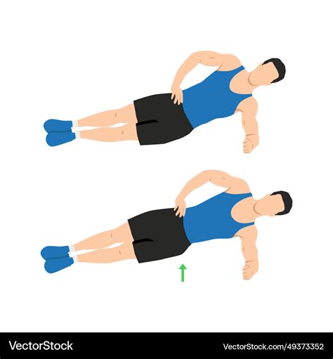 Man Doing Side Plank Hip Raises Exercise Vector Image