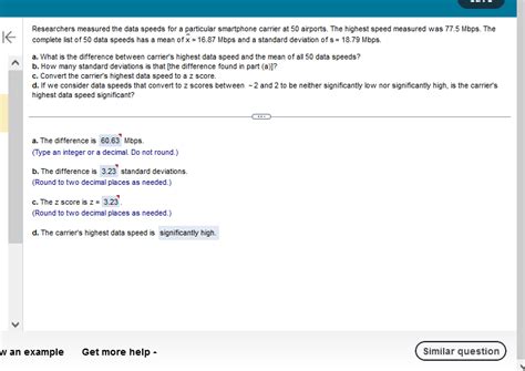 Solved Researchers Measured The Data Speeds For A Particular