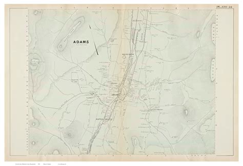 Adams Massachusetts 1904 Old Town Map Reprint Berkshire Co Old Maps
