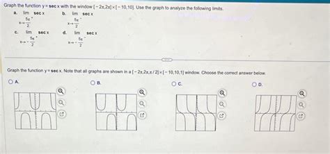 Solved Graph The Function Y Secx With The Window Chegg