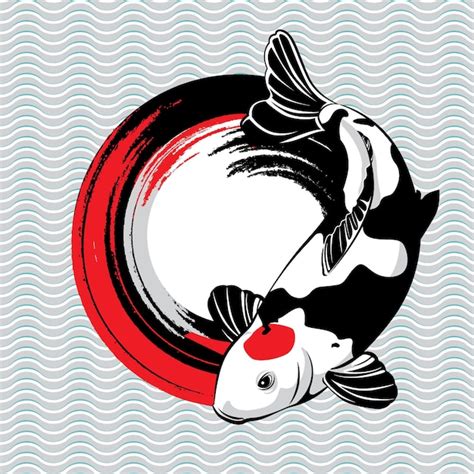 일본 잉어 물고기 벡터 프리미엄 벡터