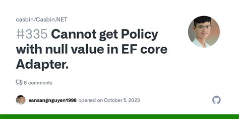 Cannot Get Policy With Null Value In EF Core Adapter Issue 335