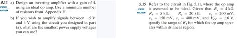 511 ﻿a ﻿design An Inverting Amplifier With A Gain