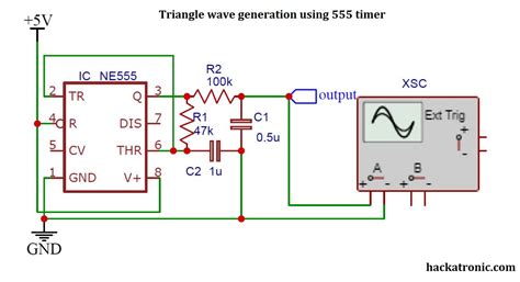 Triangle Wave Generator Using 555 Timer 555 Timer Ic Hackatronic