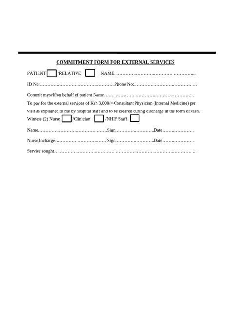 Commitment Form For External Services Pdf