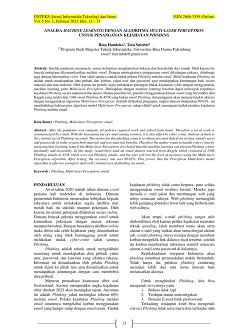 Pdf Analisa Machine Learning Dengan Algoritma Multi Layer Perceptron