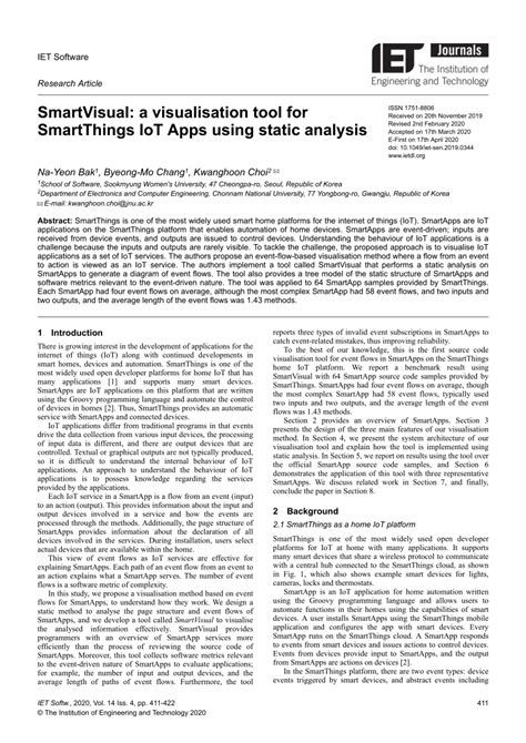 Pdf Smartvisual A Visualisation Tool For Smartthings Iot Apps Using