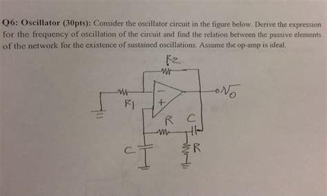 Solved Consider The Oscillator Circuit In The Figure Below Chegg