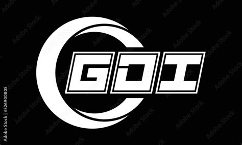 Gdi Three Letter Circle Logo Design Custom Font Black And White Logo Vector Template Abstract
